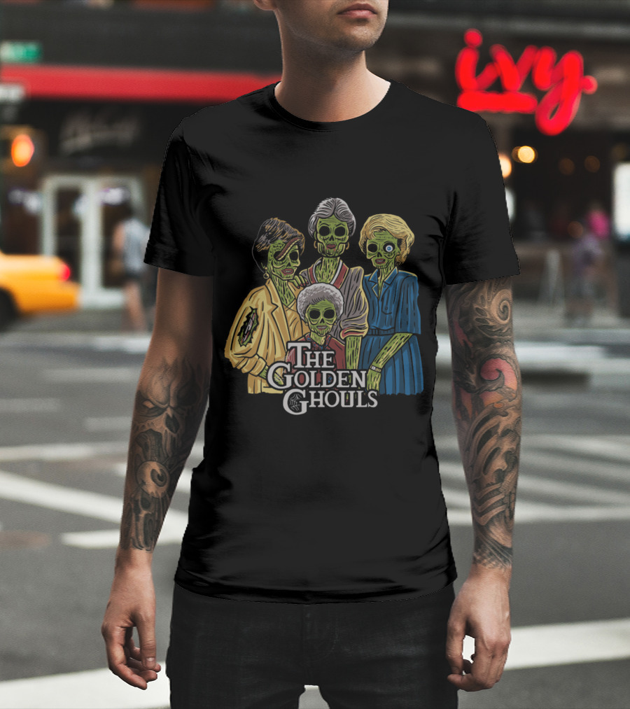 The Golden Ghouls Zombie Parody Featuring Iconic Quartet T-Shirt