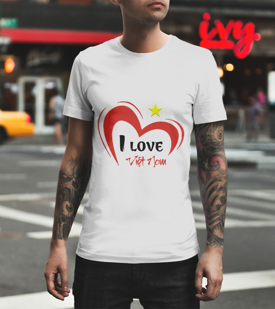 I Love Việt Nam Red Heart Yellow Star T-Shirt