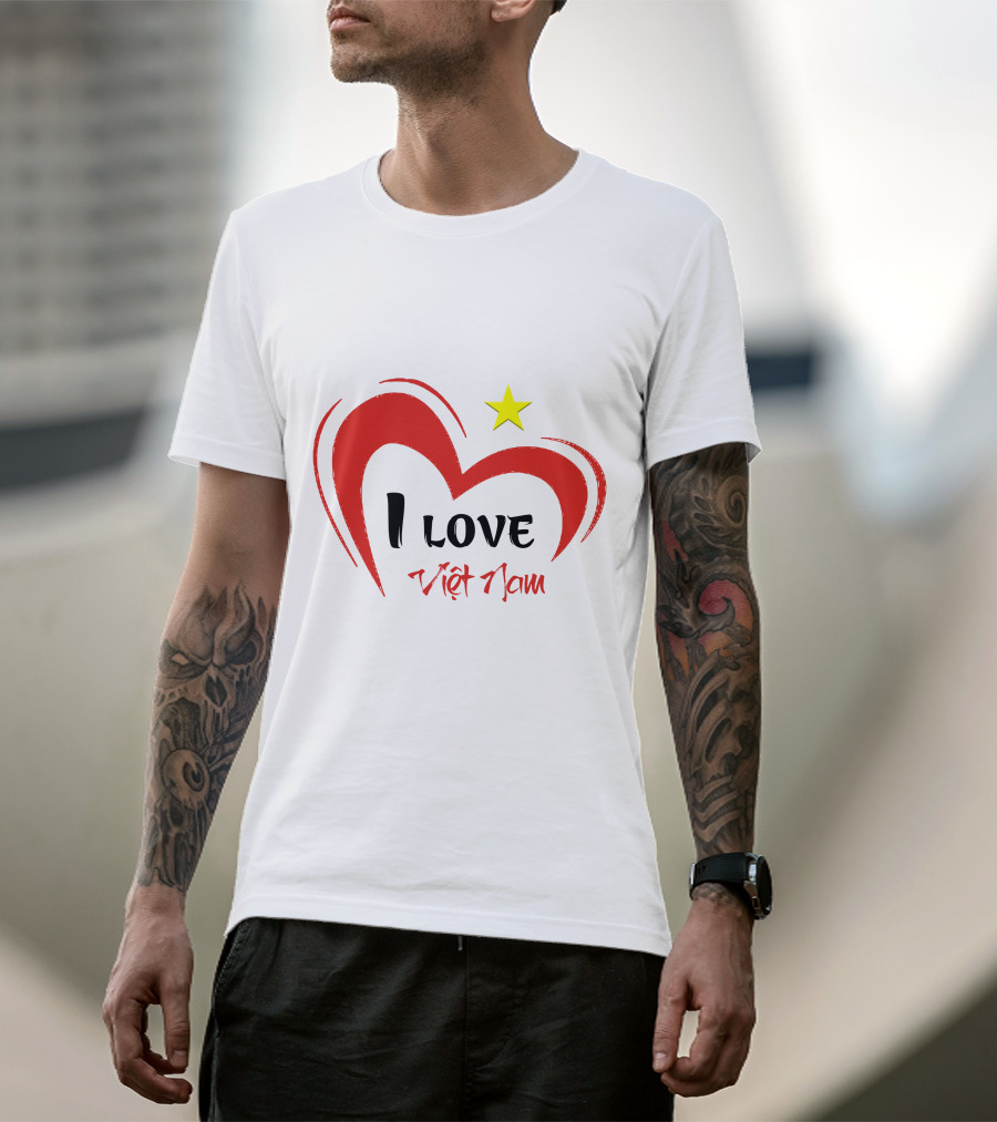 I Love Việt Nam Red Heart Yellow Star T-Shirt