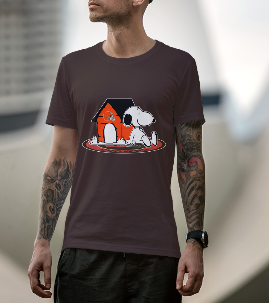 Cleveland Browns Football Fan Snoopy Now And Forever T-Shirt