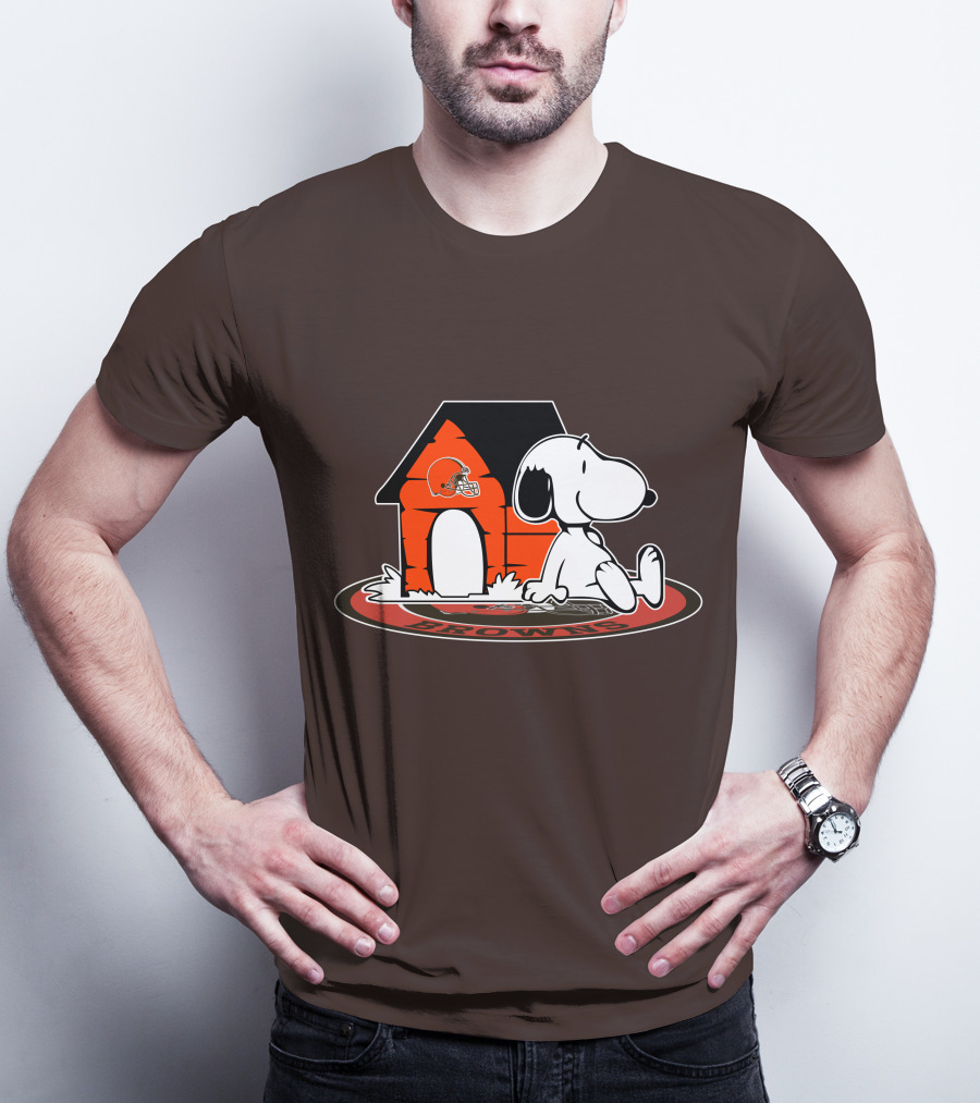 Cleveland Browns Football Fan Snoopy Now And Forever T-Shirt