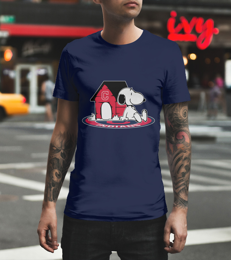 Snoopy Cleveland Indians Baseball Fan Now And Forever T-Shirt