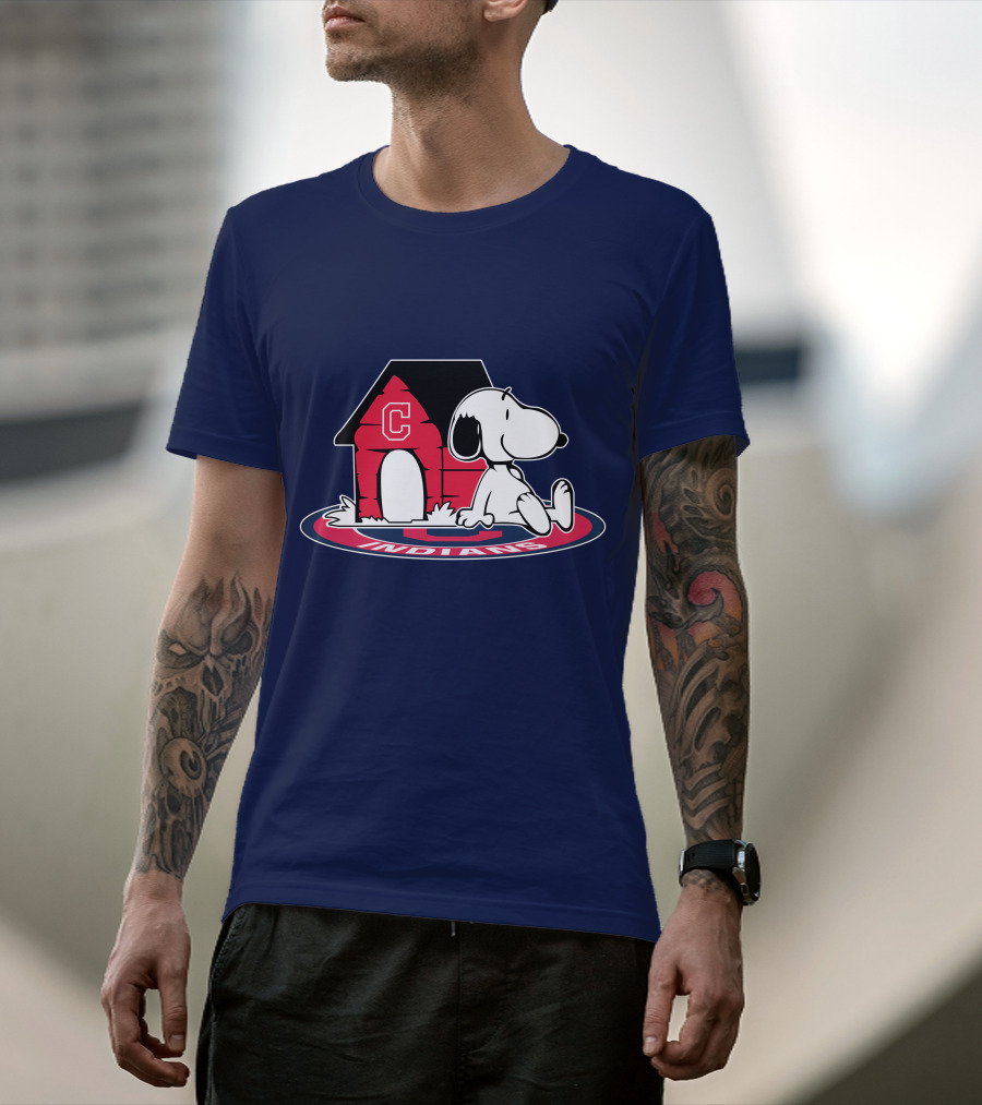 Snoopy Cleveland Indians Baseball Fan Now And Forever T-Shirt