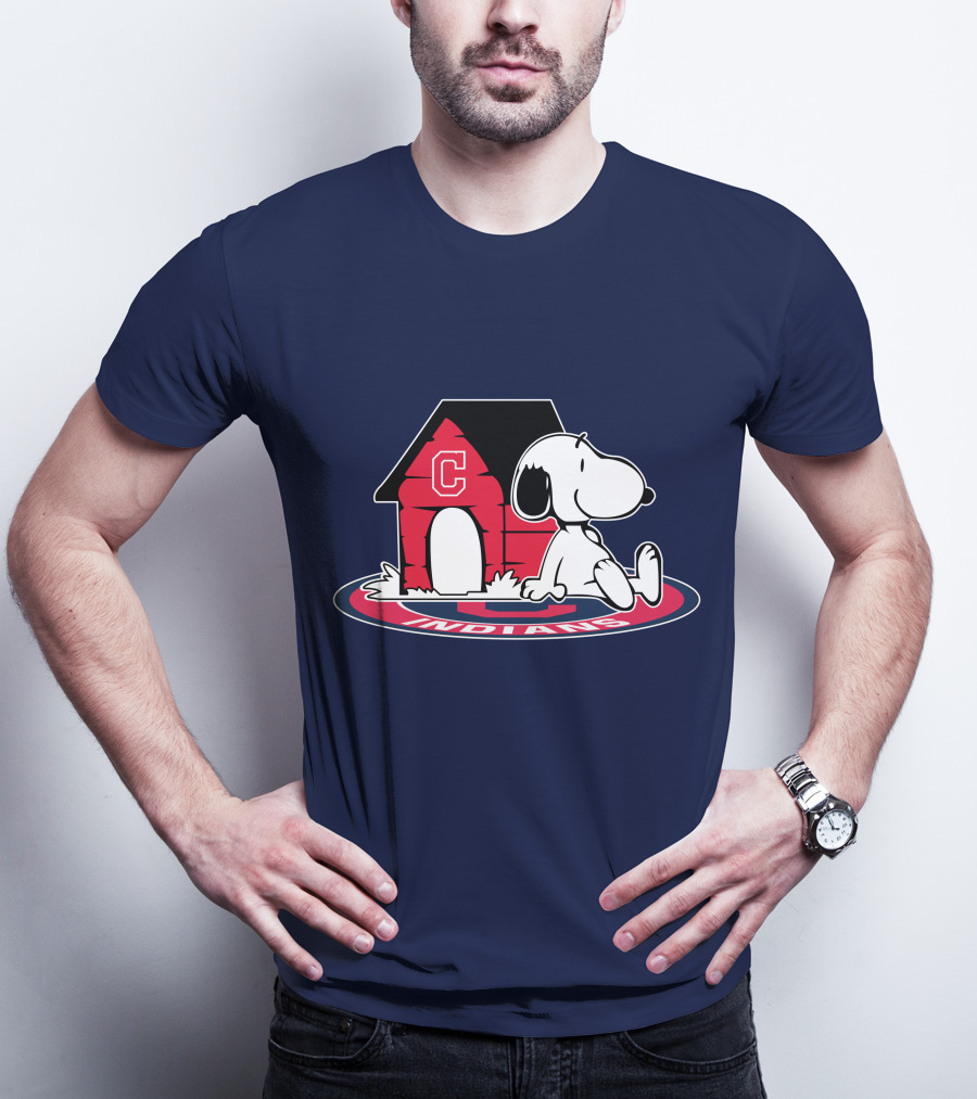 Snoopy Cleveland Indians Baseball Fan Now And Forever T-Shirt