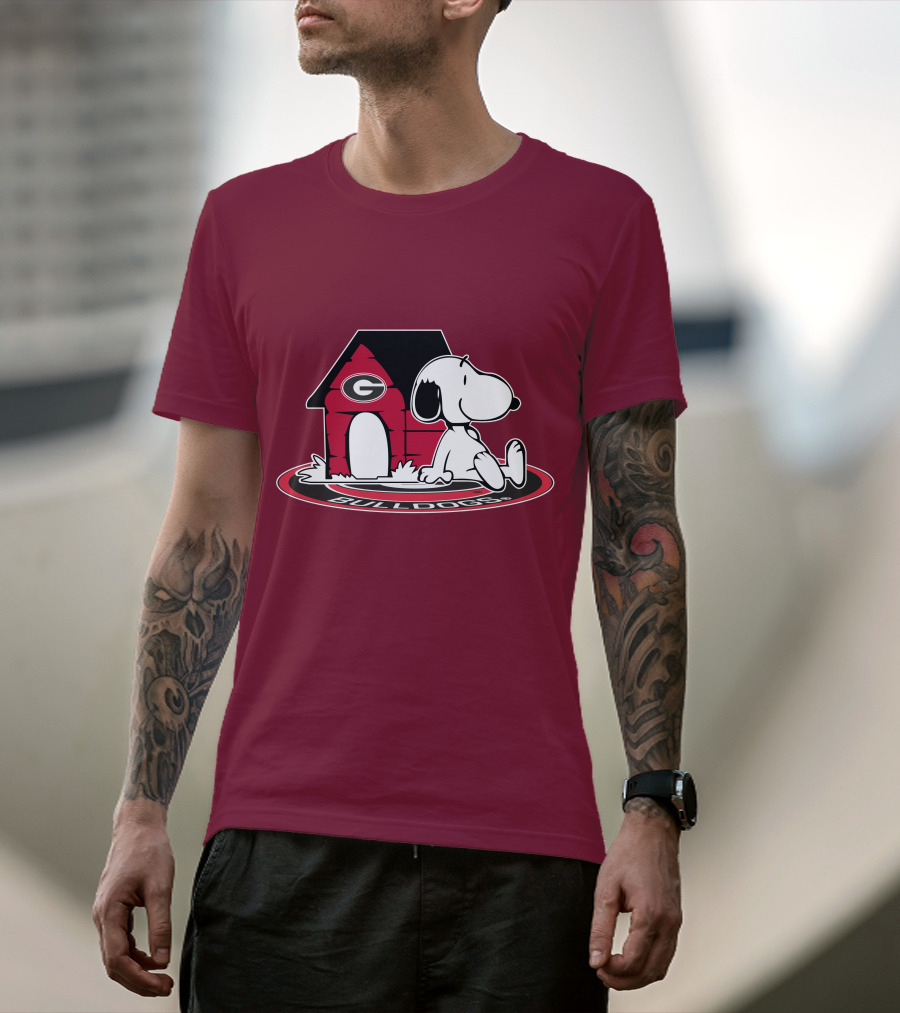Snoopy Bulldogs Georgia Football Fan Now And Forever T-Shirt