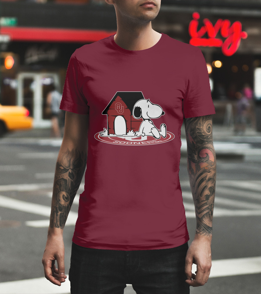 Snoopy Oklahoma Sooners Football Fan Now And Forever T-Shirt