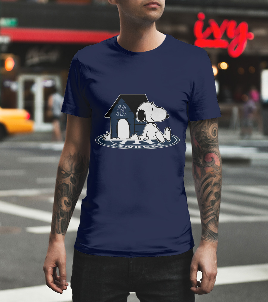 Snoopy New York Yankees Baseball Fan Now And Forever T-Shirt