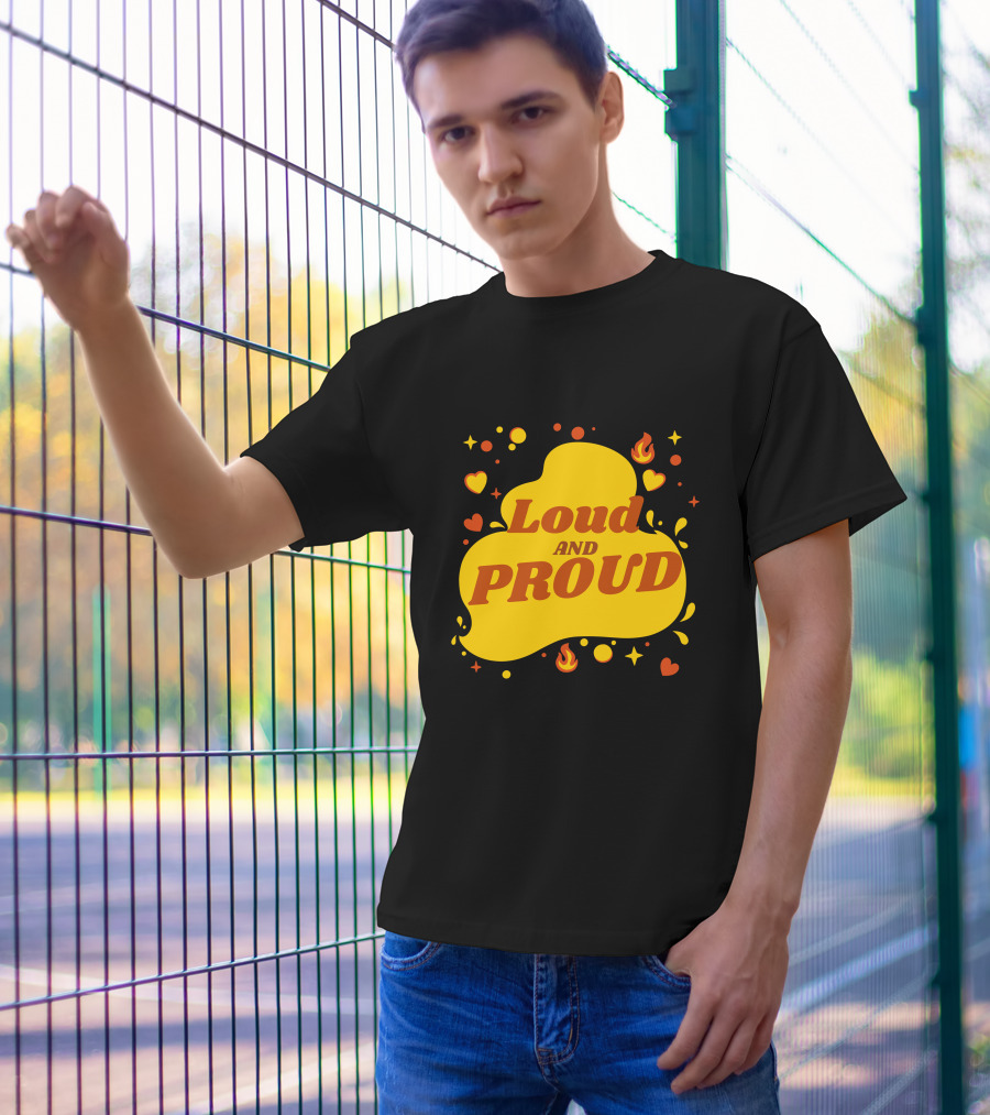 Loud And Proud Hearts And Flames T-Shirt