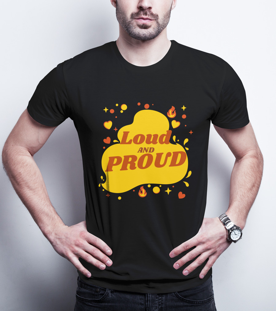 Loud And Proud Hearts And Flames T-Shirt