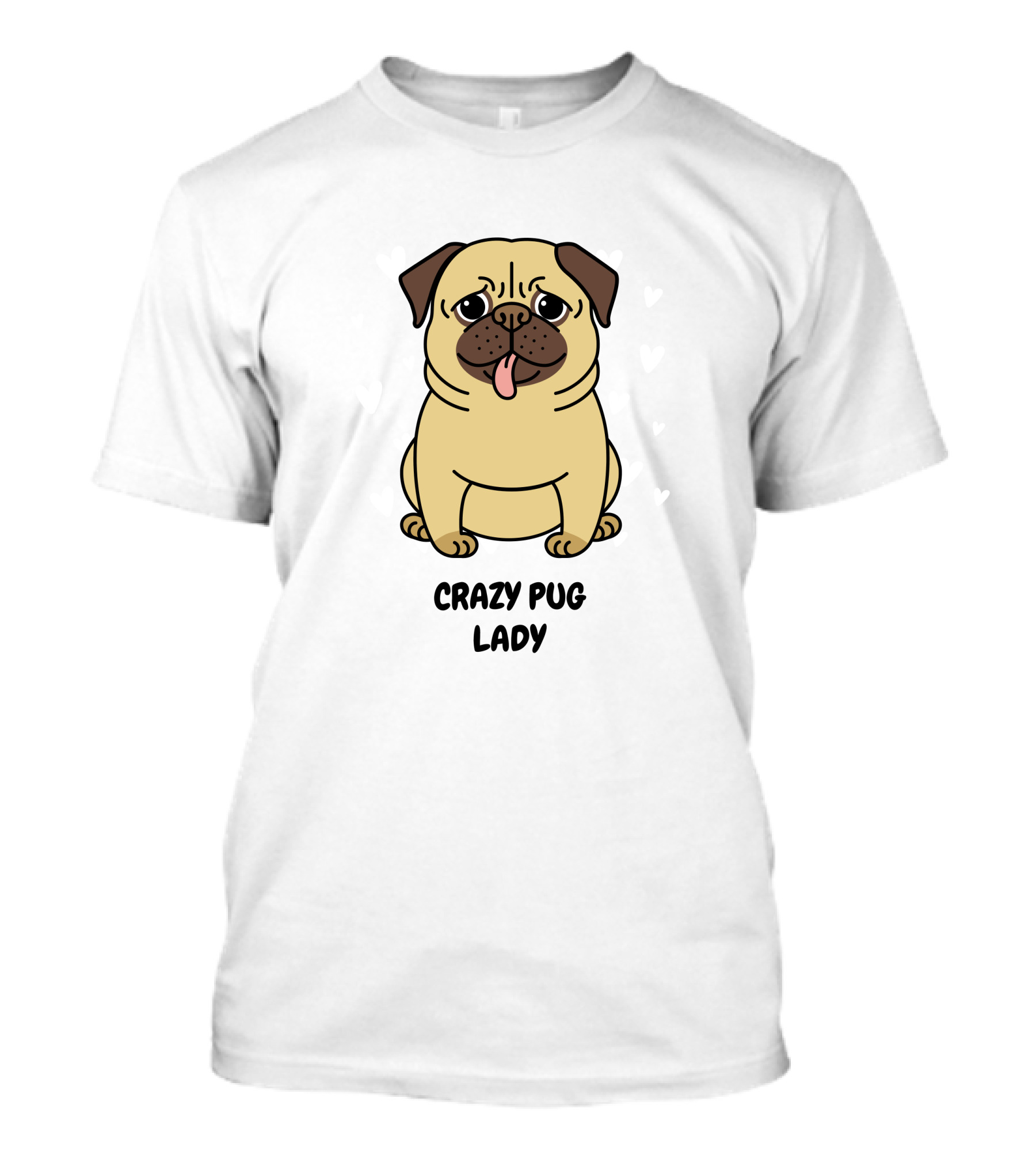 Crazy Pug Lady Cute Gear For Dog Lovers T-Shirt