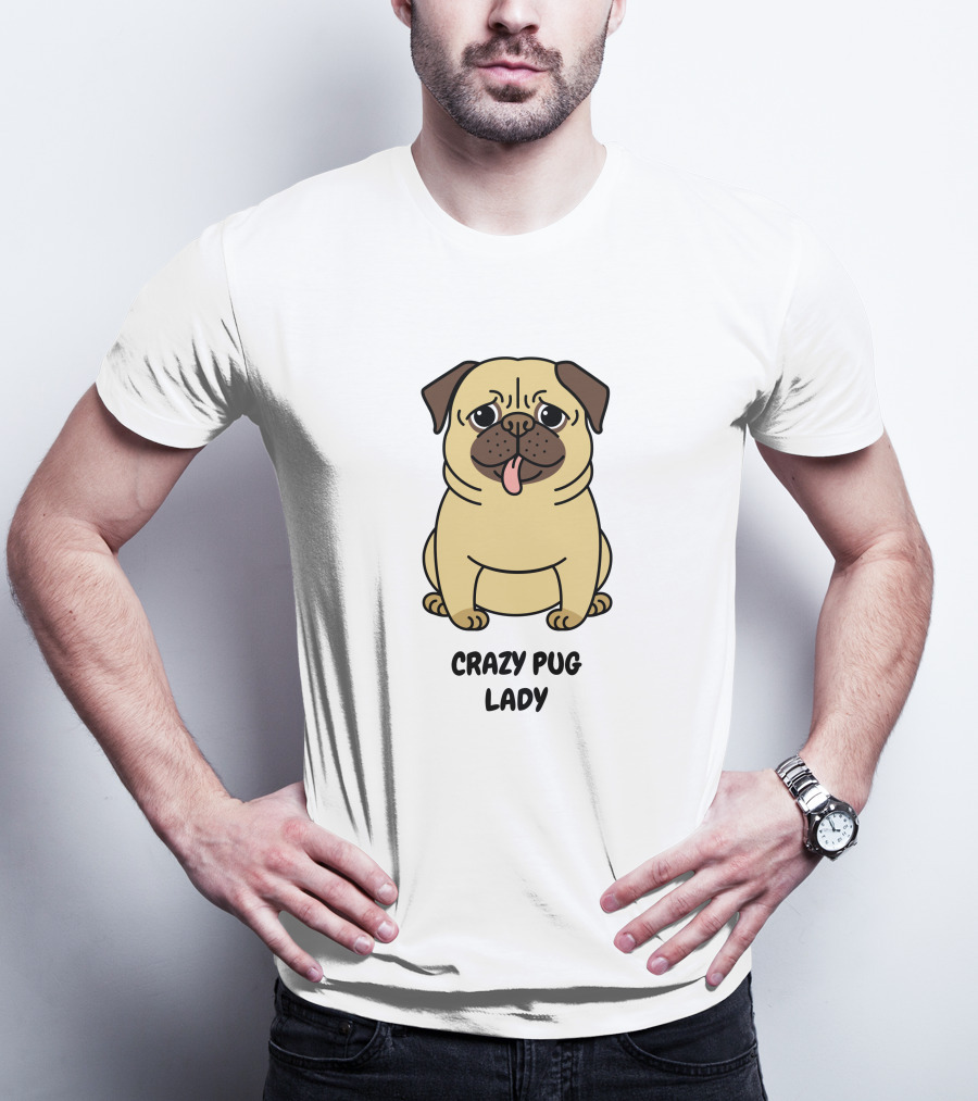 Crazy Pug Lady Cute Gear For Dog Lovers T-Shirt