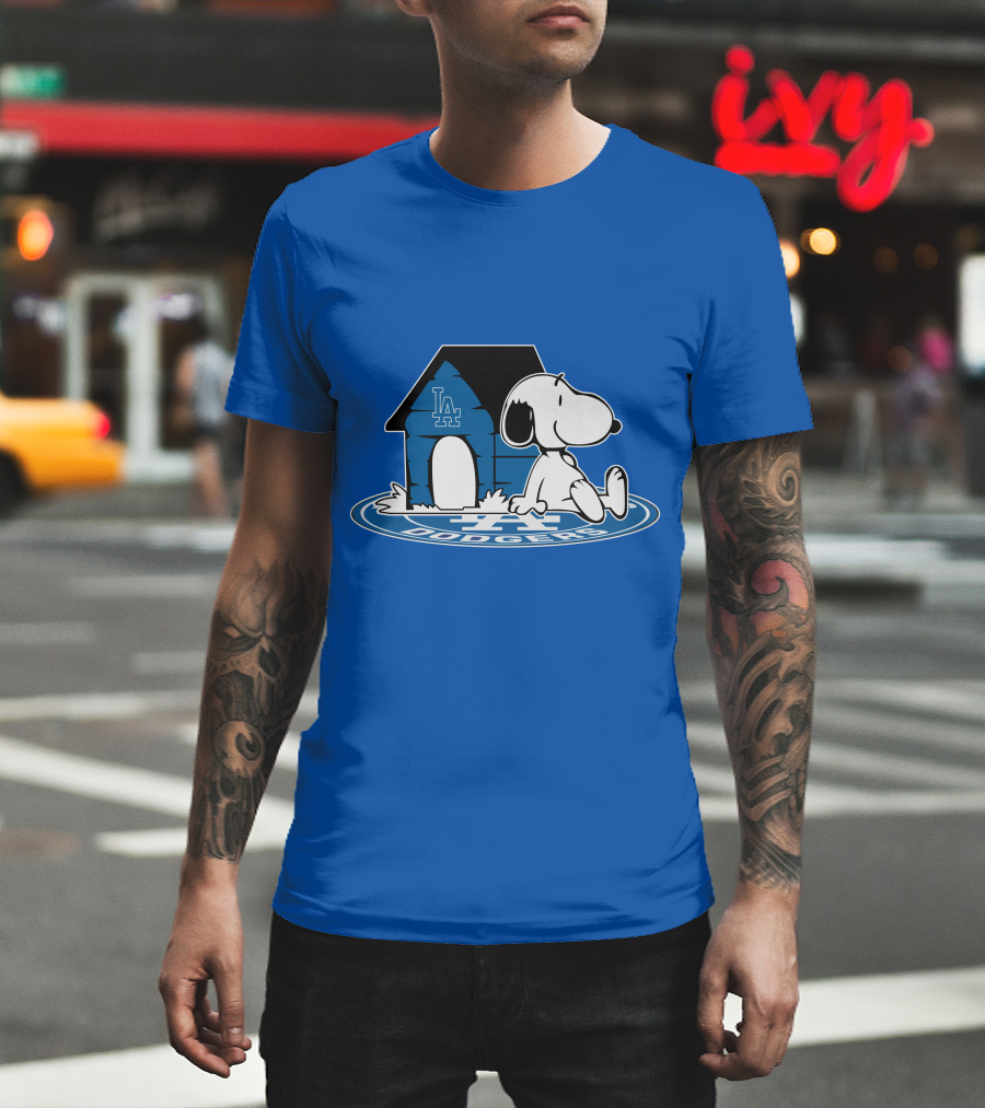 Los Angeles Dodgers Baseball Fan Snoopy Now And Forever T-Shirt