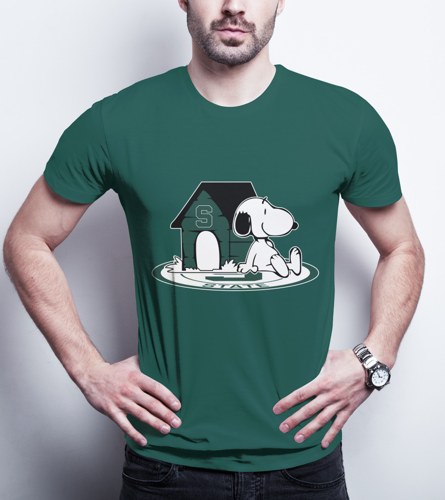 Michigan State Football Snoopy Fan Now And Forever T-Shirt