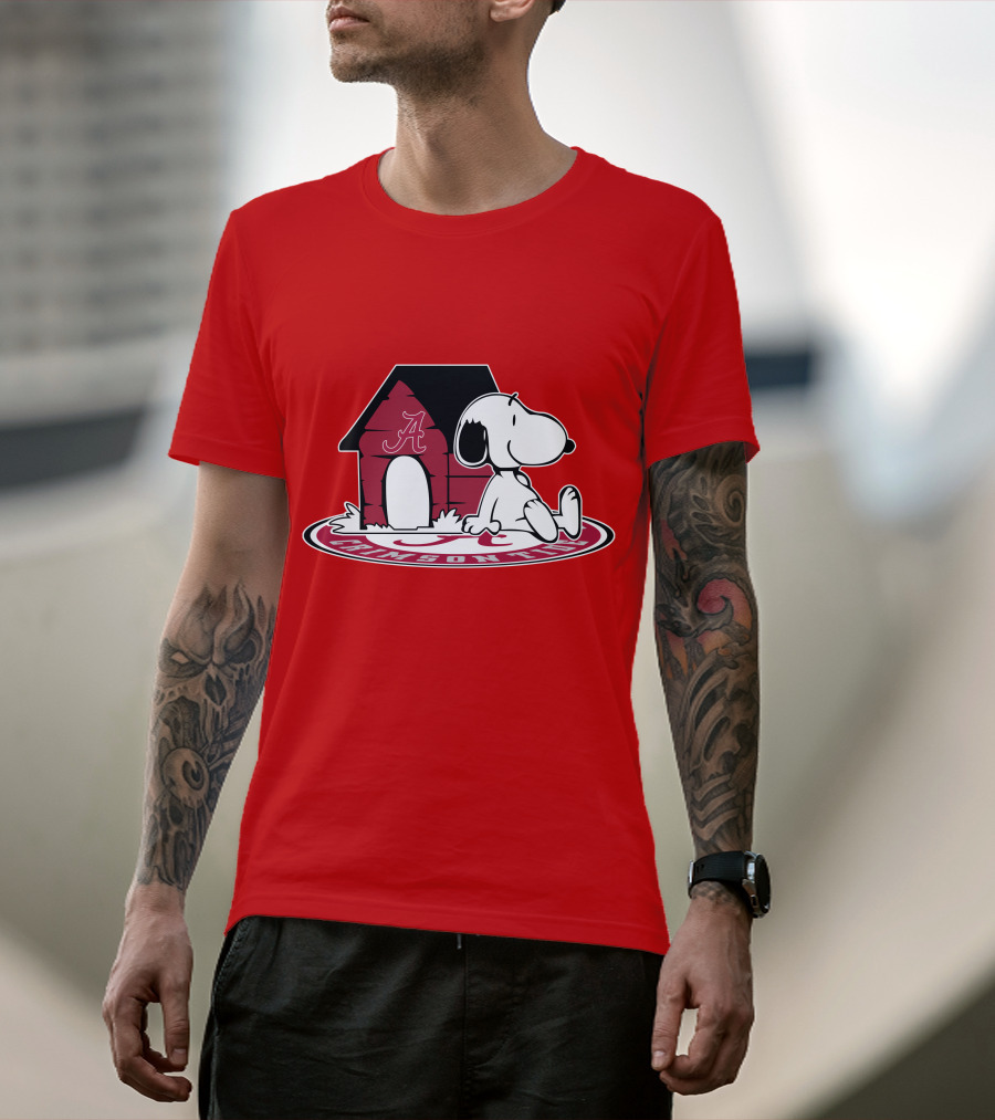 Alabama Crimson Tide Snoopy Now And Forever Fan House T-Shirt