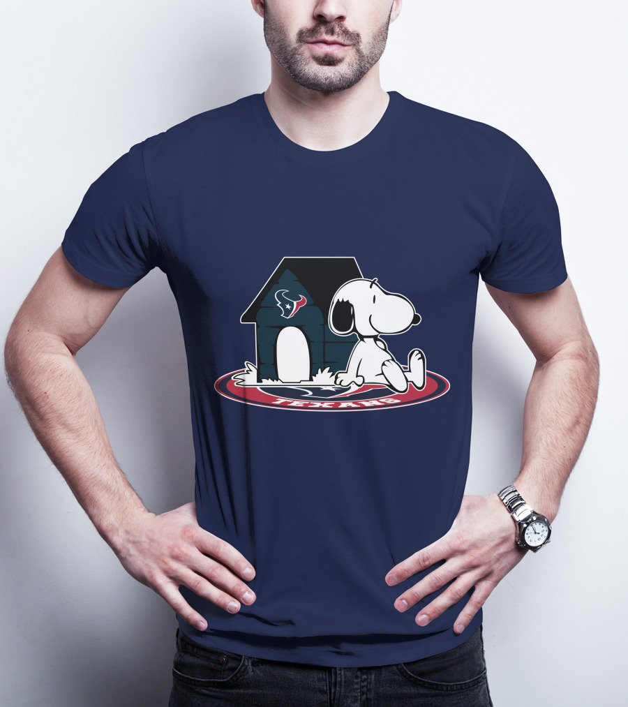 Houston Texans Football Fan Now And Forever Snoopy House T-Shirt