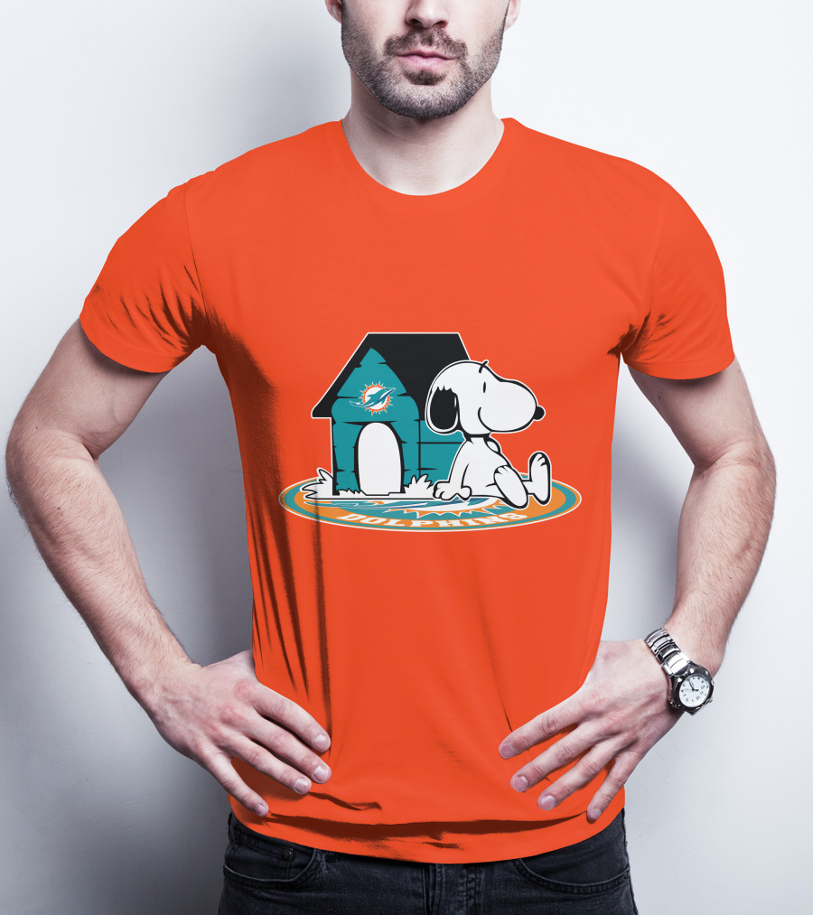 Miami Dolphins Fan Forever With Snoopy House T-Shirt