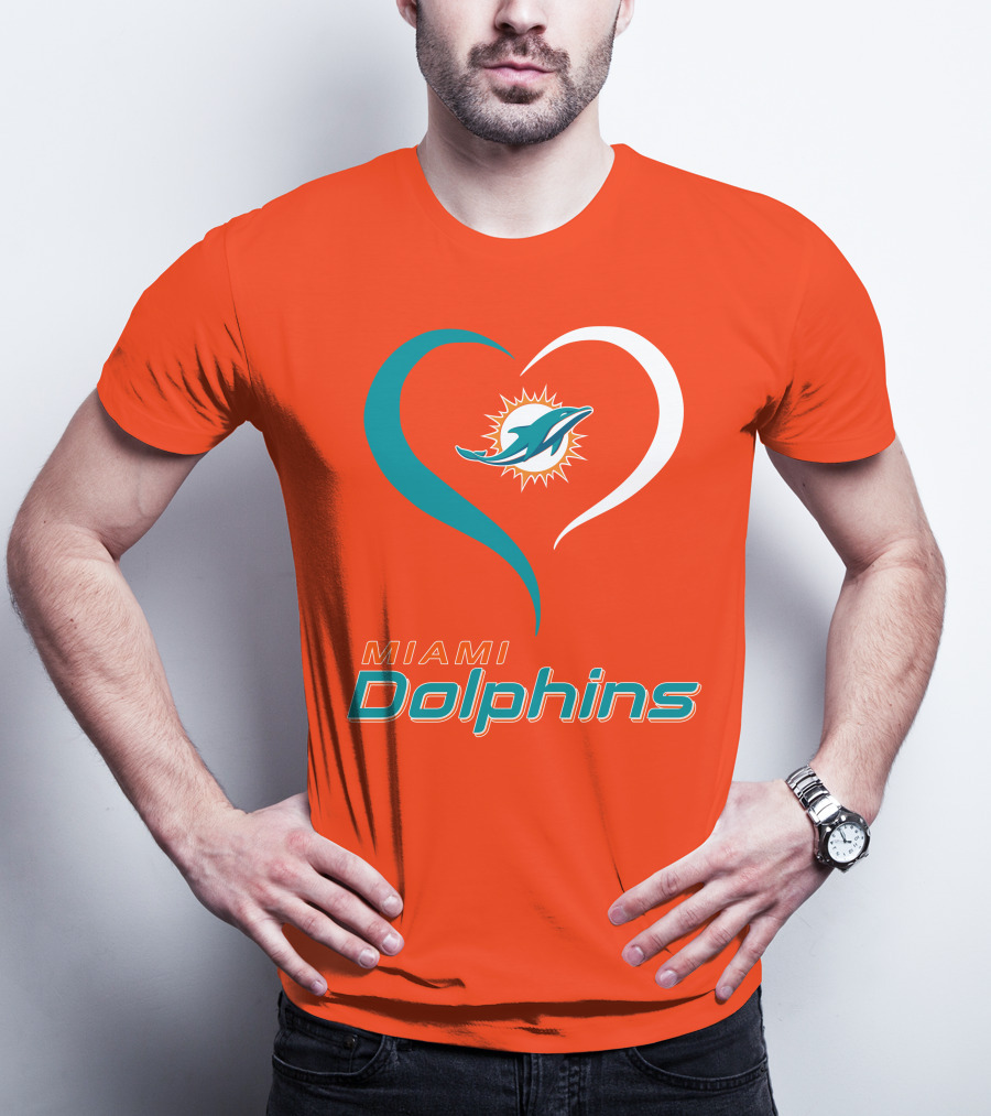 Miami Dolphins Heart T-Shirt