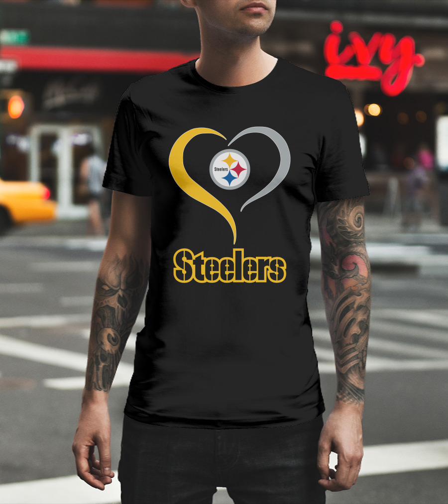 Steelers Heart Logo With Pittsburgh Steelers T-Shirt