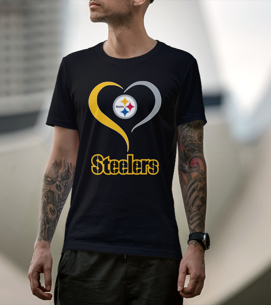 Steelers Heart Logo With Pittsburgh Steelers T-Shirt