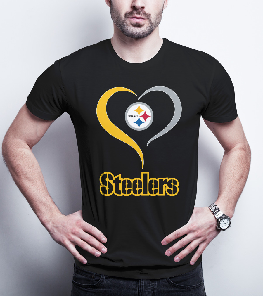 Steelers Heart Logo With Pittsburgh Steelers T-Shirt