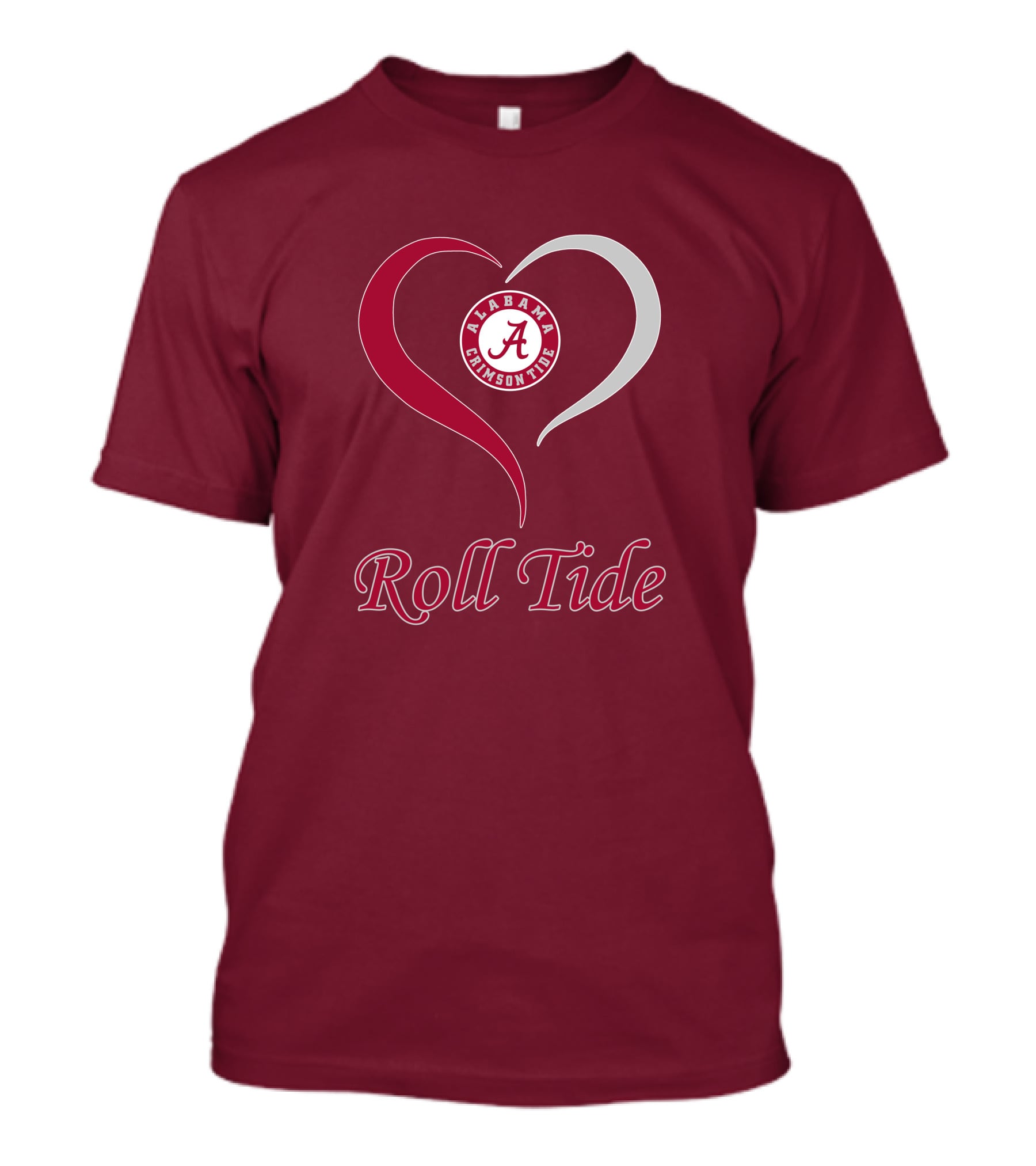 Alabama Crimson Tide Heart Roll Tide T-Shirt