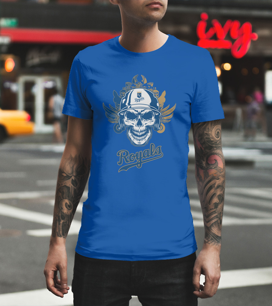 Kansas City Royals Skull Helmet T-Shirt