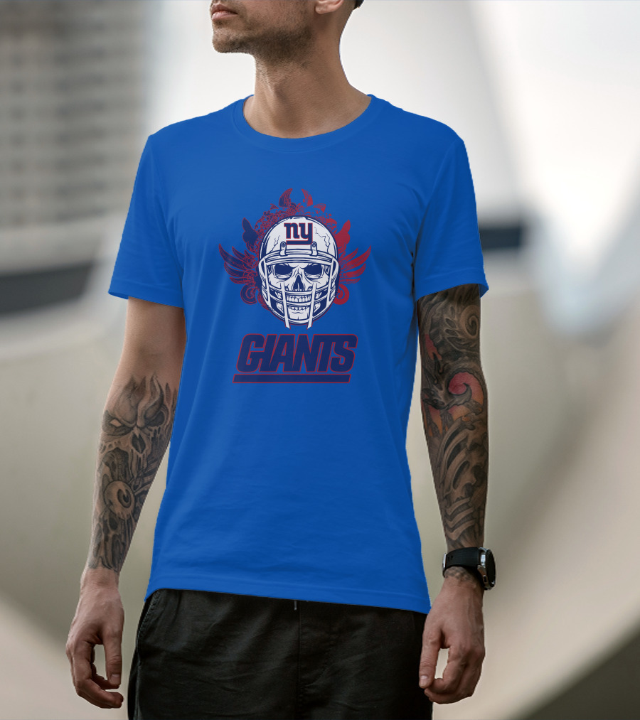 New York Giants Skull Helmet T-Shirt