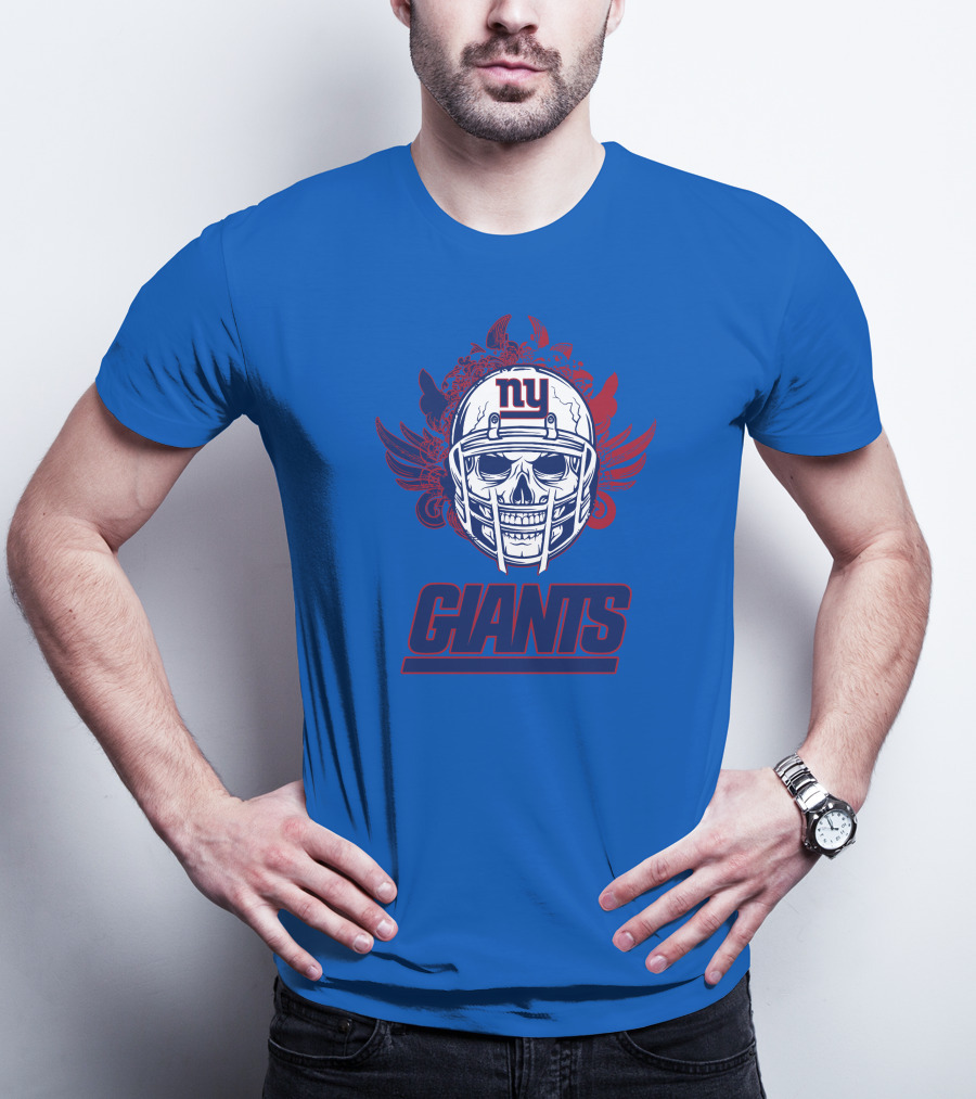 New York Giants Skull Helmet T-Shirt