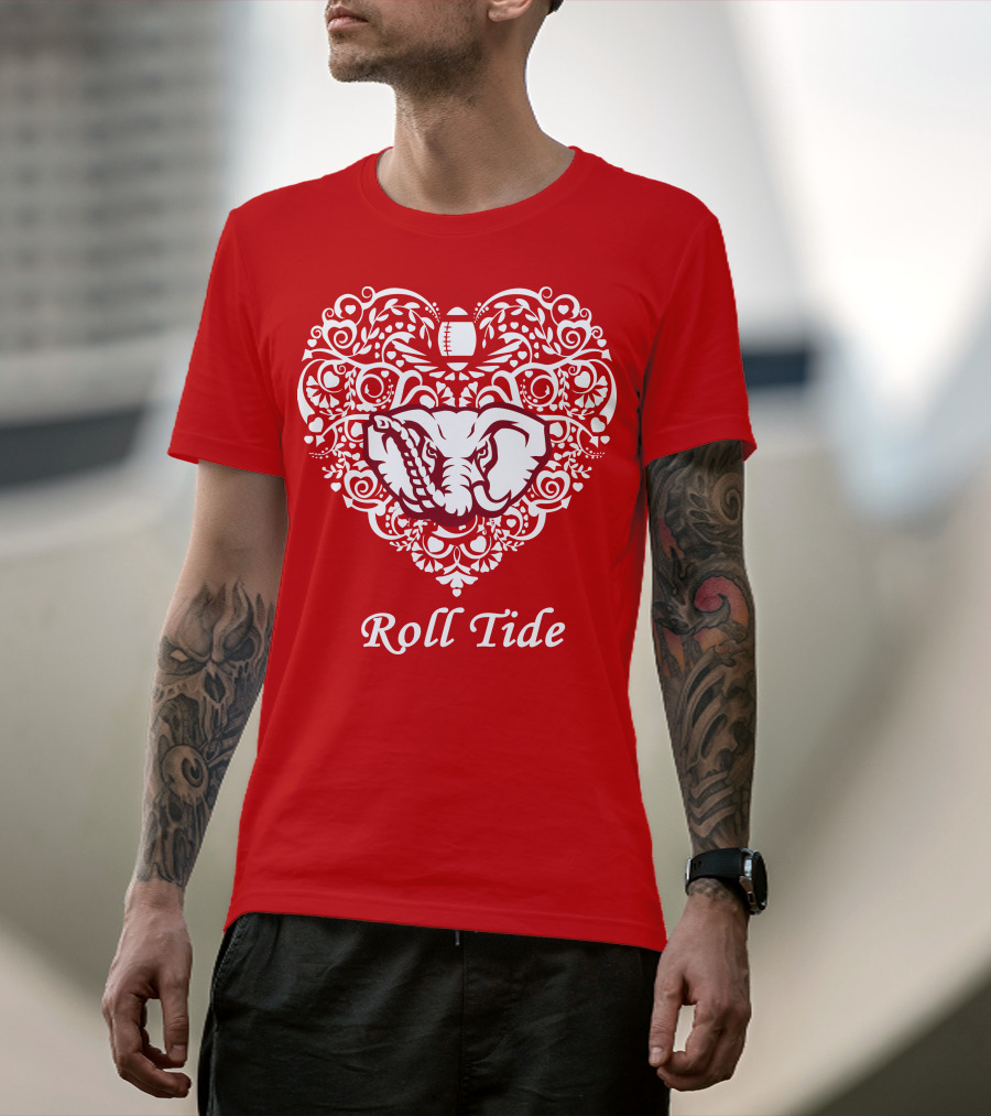 Roll Tide Alabama Crimson Tide Heart T-Shirt
