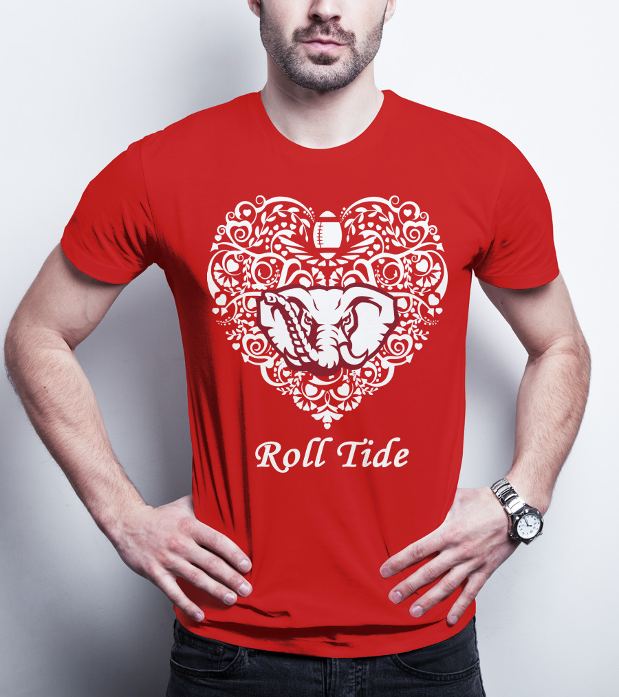 Roll Tide Alabama Crimson Tide Heart T-Shirt