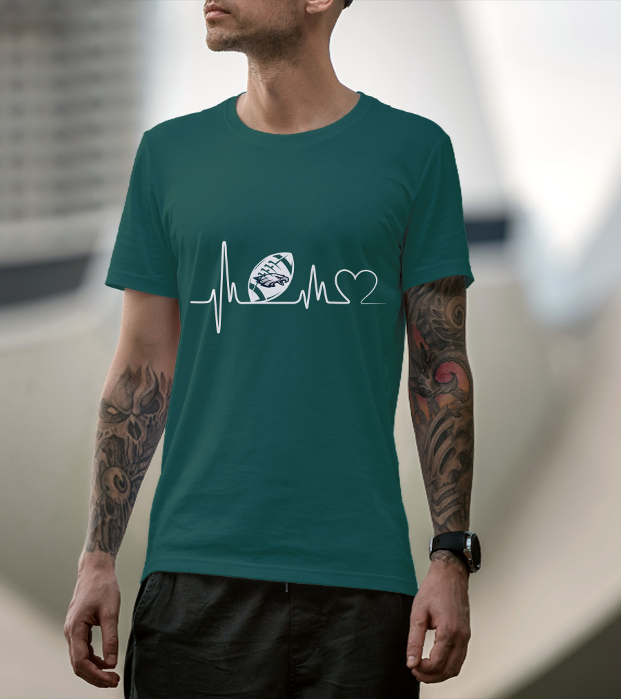 Philadelphia Eagles Heartbeat Football Pulse T-Shirt