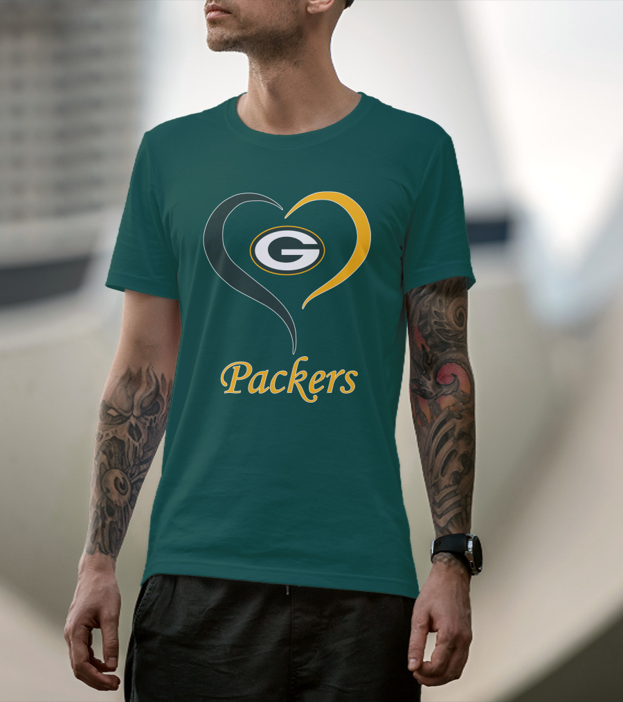 Green Bay Packers Heart Symbol Packers T-Shirt