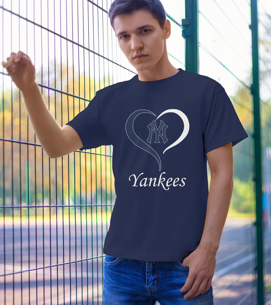 Yankees Heart Logo With NY Yankees Emblem T-Shirt