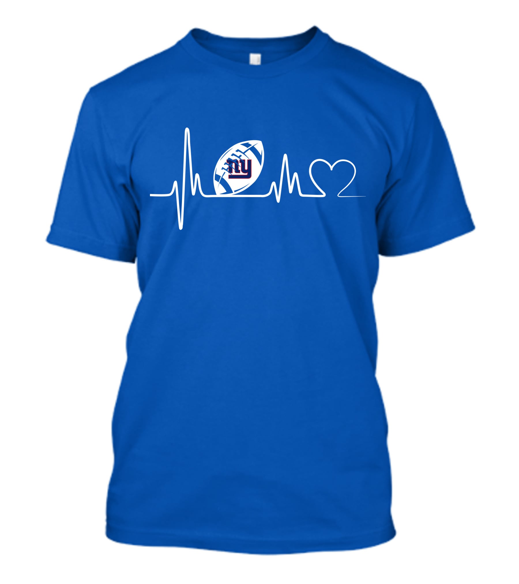 New York Giants Heartbeat Football T-Shirt