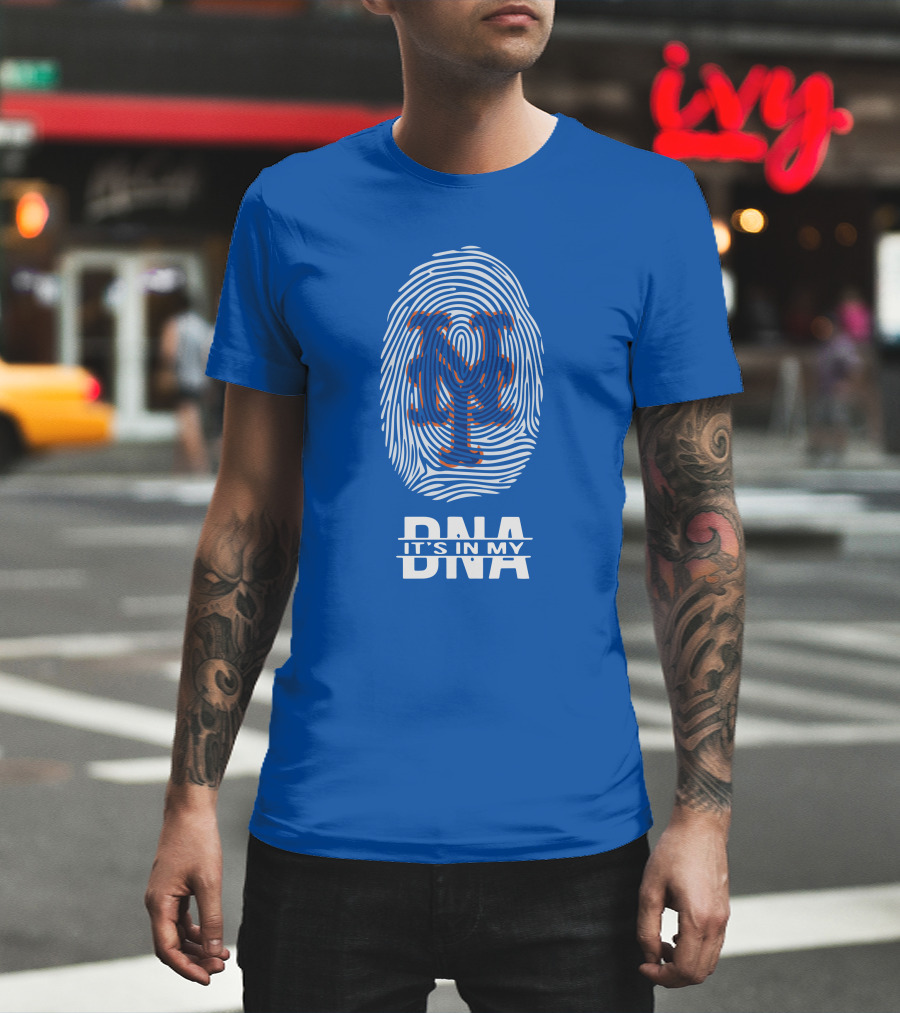 New York Mets Fingerprint Logo It's In My DNA T-Shirt