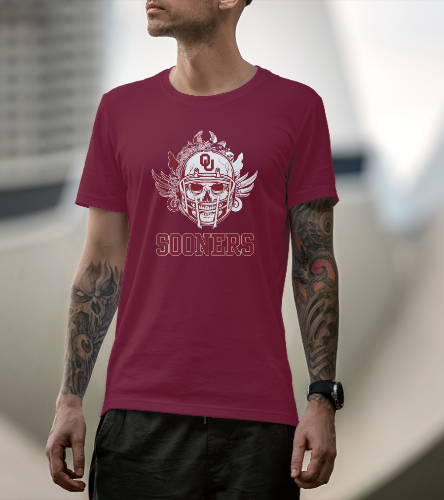 Sooners Skull Helmet OU T-Shirt