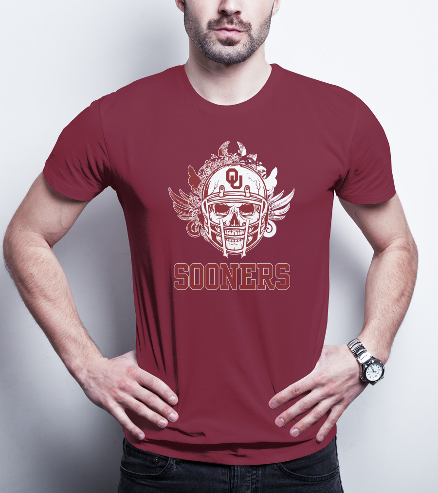 Sooners Skull Helmet OU T-Shirt