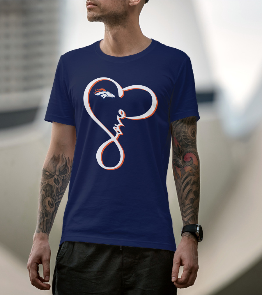 Love Heart Denver Broncos T-Shirt