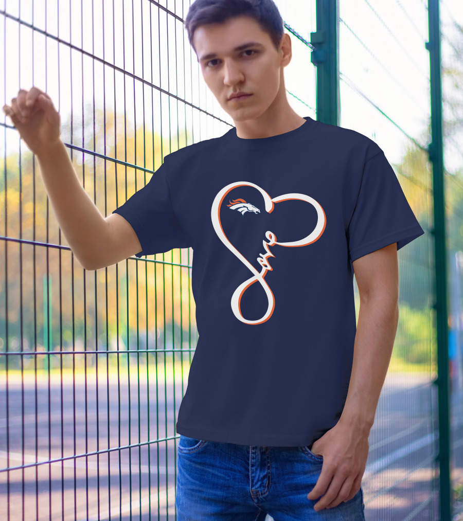 Love Heart Denver Broncos T-Shirt