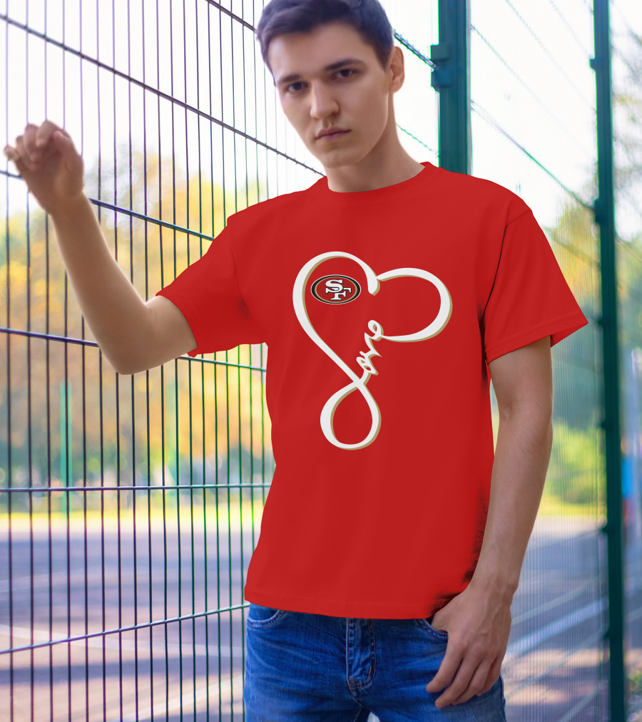 Love San Francisco 49ers Heart SF T-Shirt