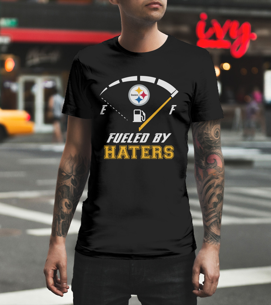 Pittsburgh Steelers Fueled By Haters Gauge Fuel Tank T-Shirt