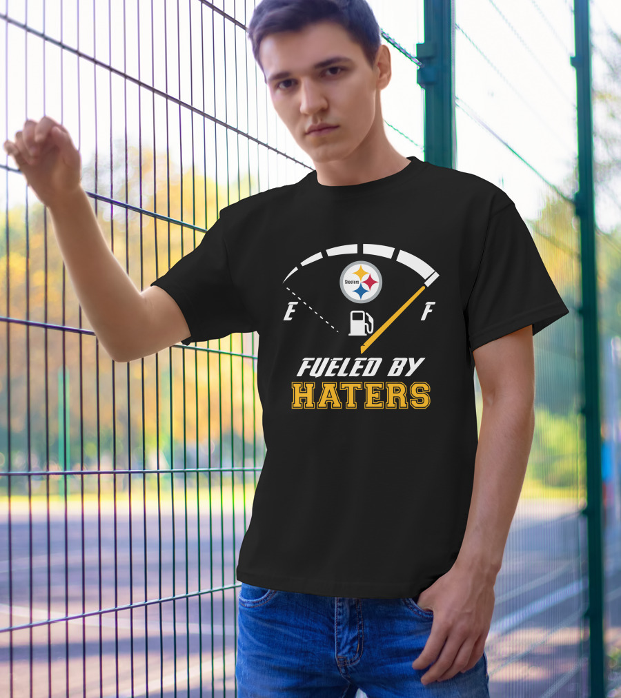 Pittsburgh Steelers Fueled By Haters Gauge Fuel Tank T-Shirt