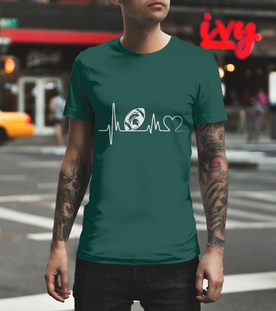 Michigan State Spartans Football Heartbeat T-Shirt