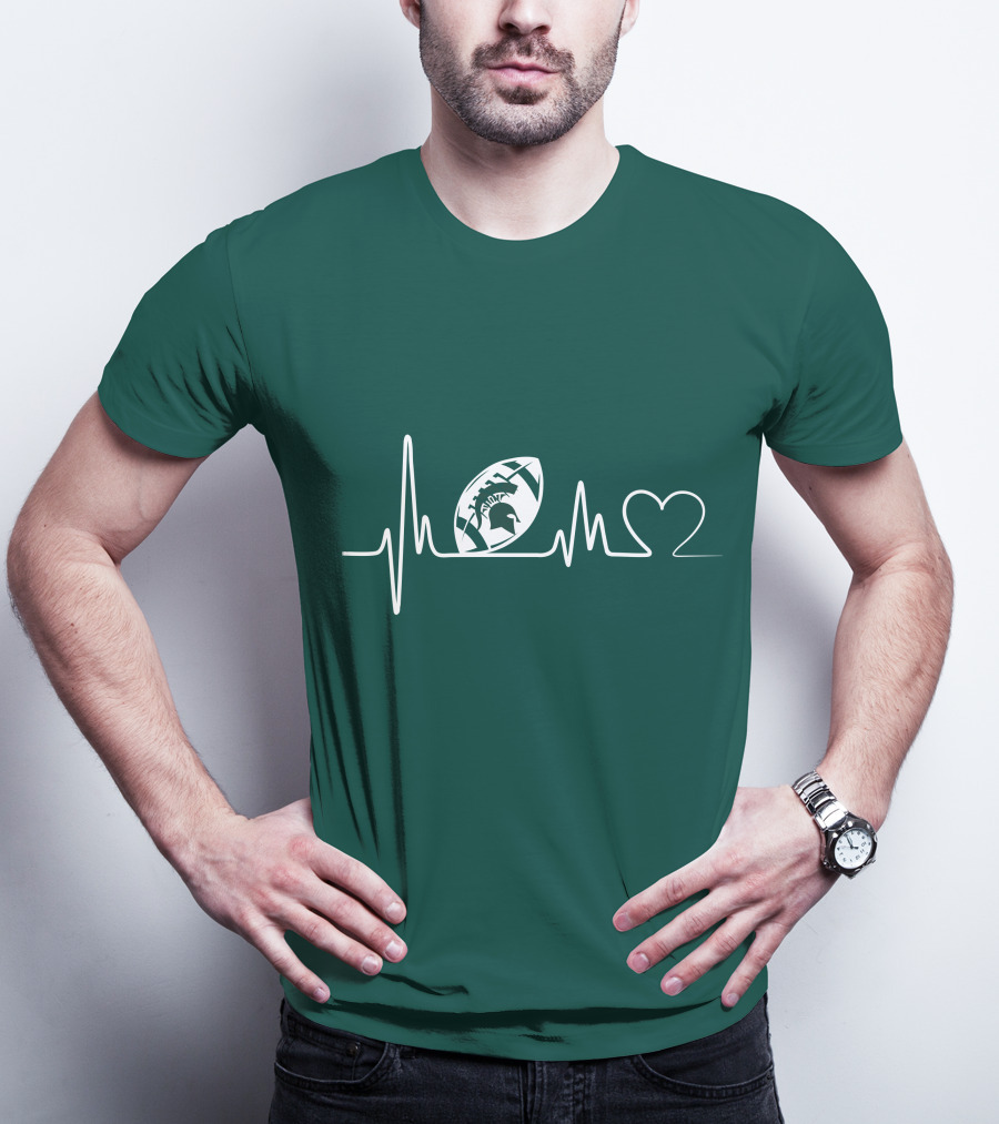 Michigan State Spartans Football Heartbeat T-Shirt