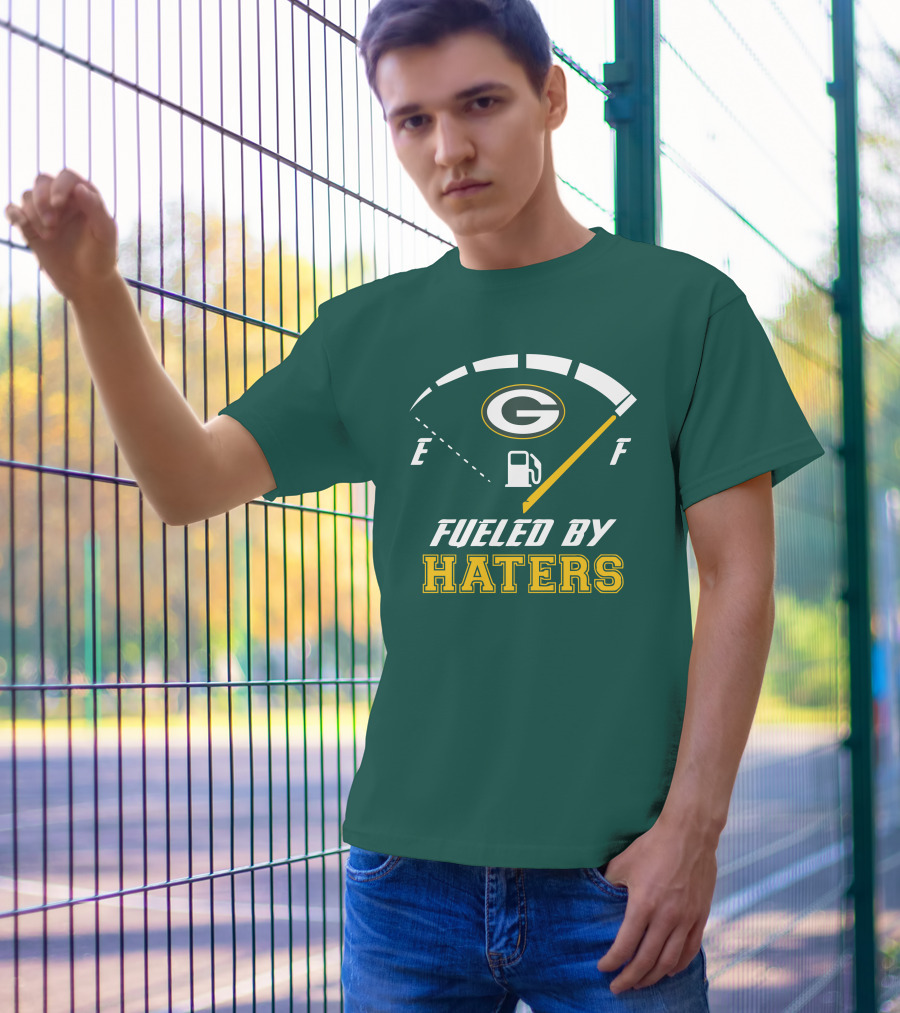Green Bay Packers Fueled By Haters Fuel Gauge T-Shirt