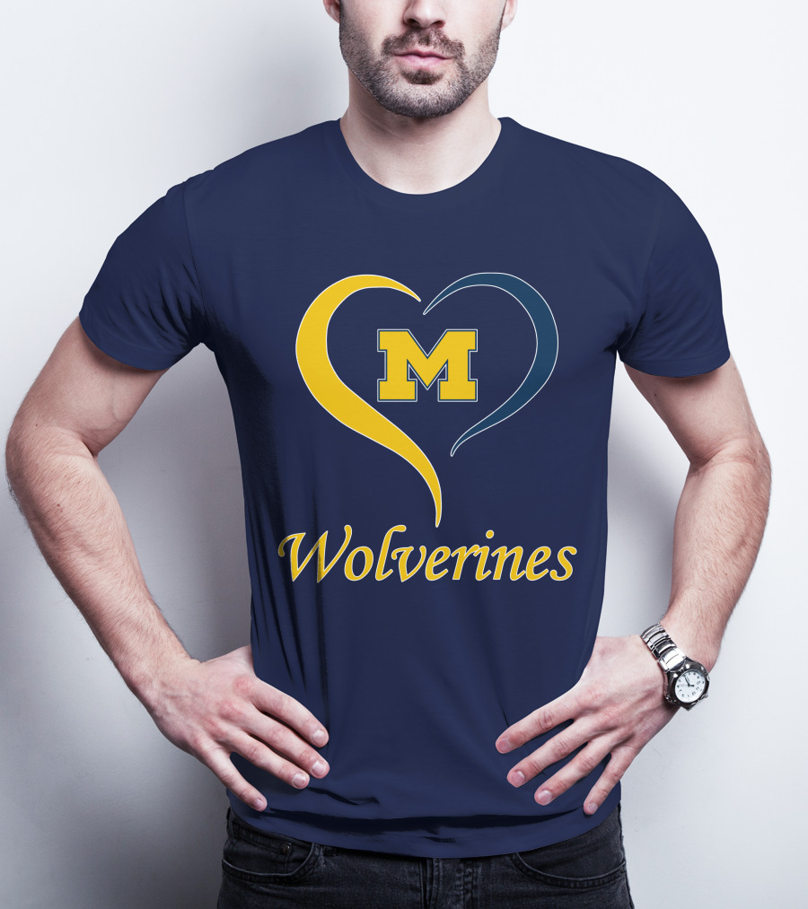 Michigan Wolverines Heart M T-Shirt