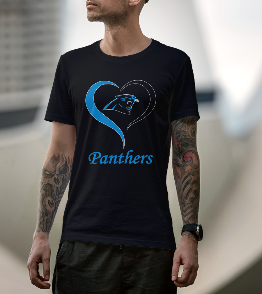 Panthers Logo Heart Symbol Carolina Panthers T-Shirt