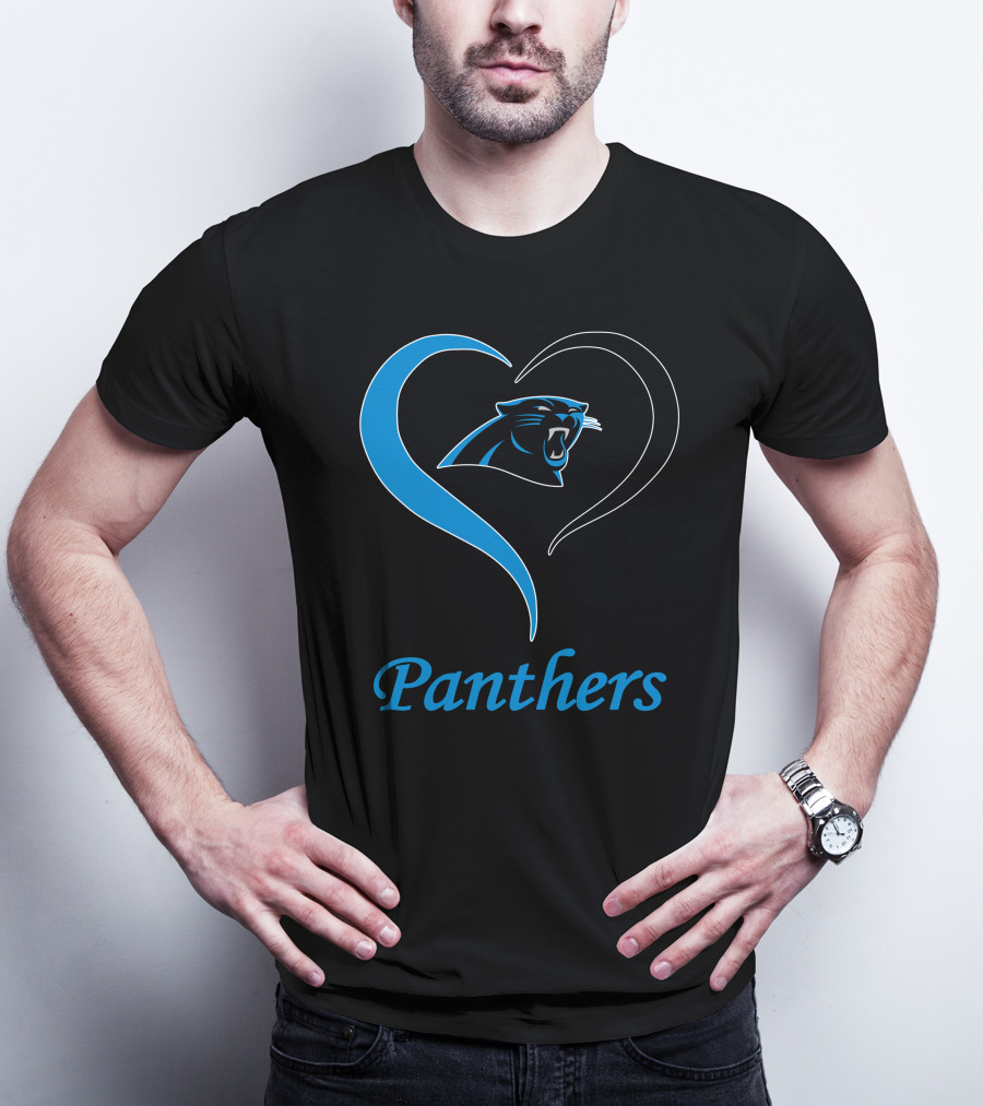 Panthers Logo Heart Symbol Carolina Panthers T-Shirt