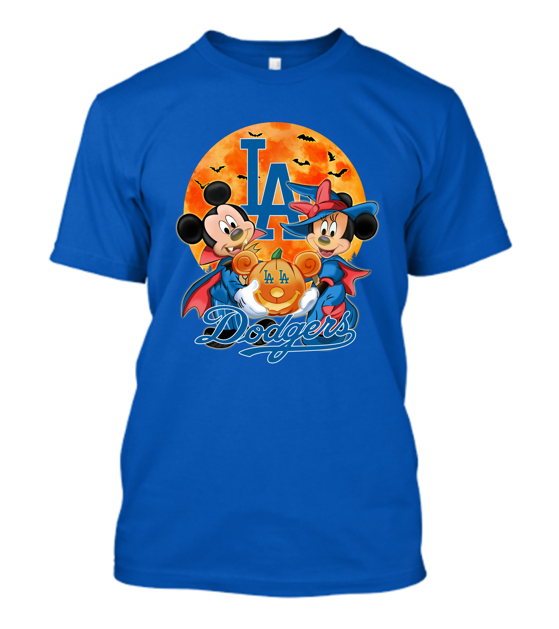 LA Dodgers Mickey Mouse Minnie Mouse Halloween Pumpkin Magic T-Shirt