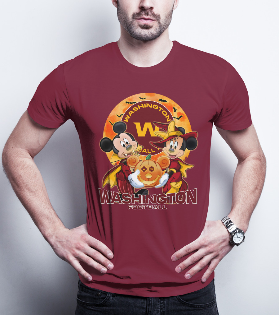 Washington Football Mickey Mouse Minnie Mouse Halloween T-Shirt